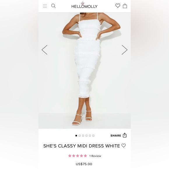 Hello Molly | Dresses | White Ruffle Midi Dress Hello Molly | Poshmark